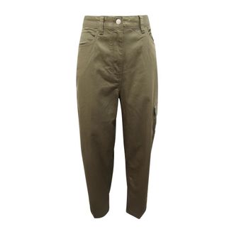Calvin Klein Twill High Trouser - - Trousers - Damen - Gr&uuml;n - M