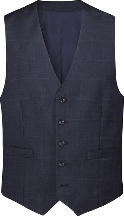 CHARLES TYRWHITT Anzugweste mit Windowpane-Karos - Indigoblau