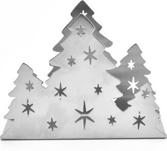 TOPBATHY WeihnachtenEdelstahl Flacher Serviettenständer Weihnachtsbaum Design Taschentuchhalter Papierhandtuchhalter für Zuhause Tischdekoration
