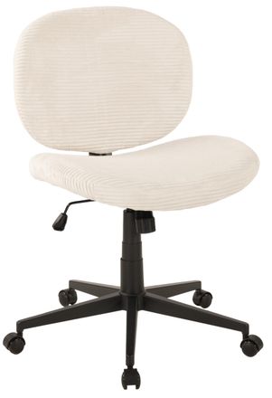 Duo Collection Drehstuhl Tilo - B&uuml;rostuhl aus Kordstoff in Grau, h&ouml;henverstellbar mit Wippmechanik - bequemer Homeoffice Schreibtischstuhl bis 110 kg (Creme)