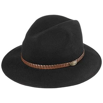 LIPODO Chapeau Outdoor Traveller Femme/Homme - Made in Italy de Feutre en Laine Hiver Automne-Hiver - 60 cm Noir