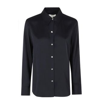 Vince Femme, Blouses et Chemises, Bleu, Taille: 42 FR Chemise Classique Coupe Ajust&eacute;e