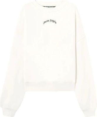 Palm Angels Back Curved Logo Loose Crew