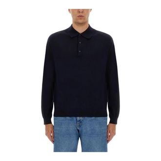 Sunflower Lang&auml;rmeliges Strickpolohemd - - Tops - Herren - Blau - S