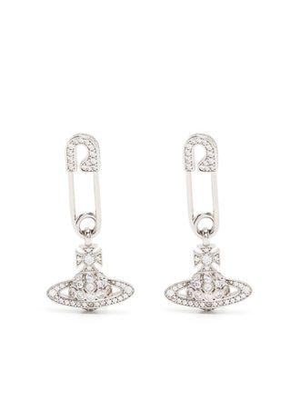 Vivienne Westwood boucles doreilles pendantes &agrave; d&eacute;tails d&eacute;pingles - Argent