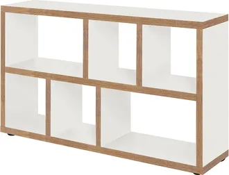TemaHome home24 Regal III Wabenplatte, lackiert Wei&szlig;/Wei&szlig;/Braun 150 x 83 x 34cm
