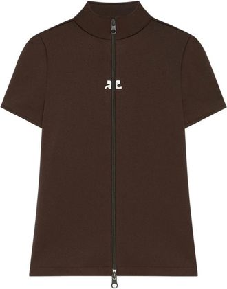 Courr&egrave;ges Femme, Sport, Brun, Taille: 40 FR Interlock Tracksuit Top