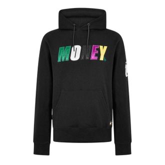 Money Clothing Kapuzenpullover f&uuml;r Herren, Satin, Lang&auml;rmlig (Schwarz)