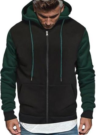 Generic Sweat a Capuche Homme Hooded Sweatshirt Sweatshirt Homme &agrave; Capuche, Demi-Bouton, Design Tricot&eacute; pour Une Mode Automnale