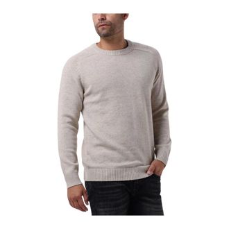 Selected Beige Lambs Wool Crew Neck Sweater - - Knitwear - Herren - Beige - 2XL