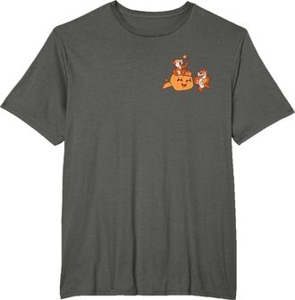Disney Chip n Dale Halloween Pumpkin Bucket Corner Art T-Shirt