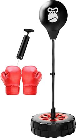 Generico Boxsack mit Reflektor - Bache Tasche mit St&auml;nder | Trainingstasche f&uuml;r Fitnessstudio, Boxsack f&uuml;r Jugendliche, h&ouml;henverstellbare Boxtasche mit Boxhand