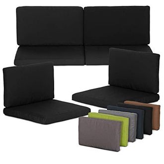 Beo Lounge Kissen Monaco Set | Made in EU | 8 Polster Gartenm&ouml;bel wasserabweisend | Auflagen Rattanm&ouml;bel mit Rei&szlig;verschluss | Passend f&uuml;r Allibert Lounge-