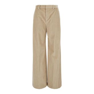 Brunello Cucinelli Baumwoll-Cord-Hose mit Monili - - Trousers - Damen - Beige - L