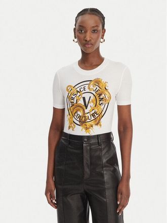 Versace Jeans Couture T-Shirt 80HAHE01 CJ02E Wei&szlig; Slim Fit