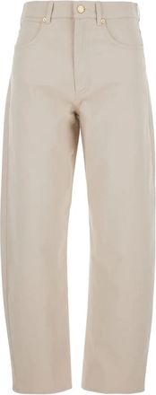 Max Mara Hose mit Kn&ouml;pfen - Nude