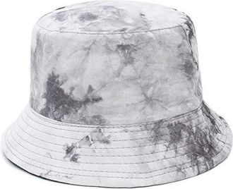 Eozy Chapeau Bob Anti-Soleil Femme Homme Vintage Respirant Pliable Imprim&eacute; Tie-Dye Casquette Chapeau Randonn&eacute;e Double Face Anti-UV Voyage Casuel (Gris)
