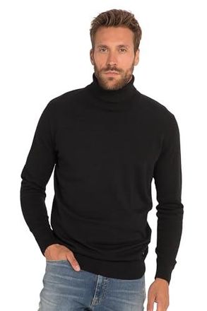 JP1880 Pull à col roulé en Maille Fine Sweater, Noir, 4XL Grande Taille Homme