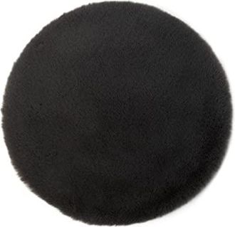 Gözze Gözze Fellimitat-Stuhlplatte, Sitzkissen, Kunstfell, 100% Polyester, Ø 38 cm - Anthrazit