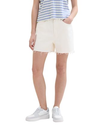 Tom Tailor Damen Mom High Waist Jeans Shorts, unbleached natural bull denim, XXL