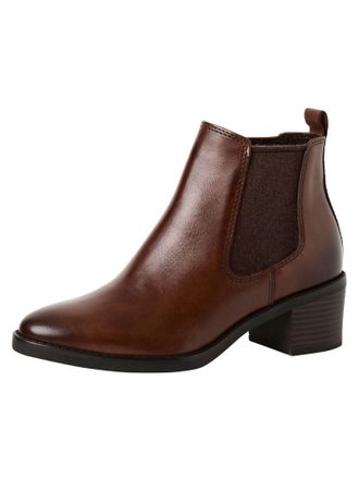 Marco Tozzi Damen Stiefeletten aus Leder mit Blockabsatz, Braun (Chestnut), 38 EU