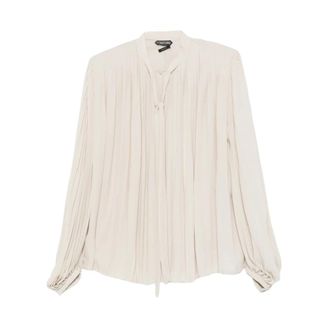 Tom Ford Bluse mit Schleifenkragen und Falten - - Blouses & Shirts - Damen - Wei&szlig; - XS