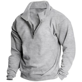 Generic Sweat-shirts homme &agrave; fermeture &eacute;clair quart 1/4 fermeture &eacute;clair pull polaire casual v&ecirc;tement de travail sweat-shirts col zipp&eacute; pulls polaire jumpers 