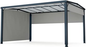 Blumfeldt Blumfeldt Pergola 3x4 m, Aluminium Pergola avec Toit en Polycarbonate & Stores R&eacute;tractables, Structure Robuste, Protection Contre Pluie & Soleil