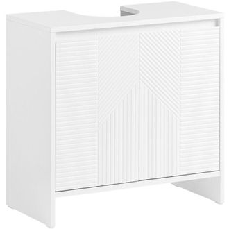 SoBuy SoBuy BZR157-W Waschtischunterschrank, Vasquenunterteil, Badezimmerkommode mit 2 T&uuml;ren und 2 Ebenen, Badezimmerschrank, L60 x B30 x H61 cm, Wei&szlig;
