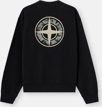 Stone Island Logo-Embroidered Sweatshirt - Black