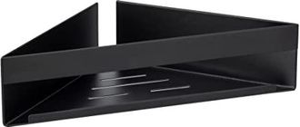 WENKO Turbo-Loc Eckablage Genova Black, Eck Badablage, Befestigen ohne Bohren, 36 x 8 x 17 cm, Schwarz