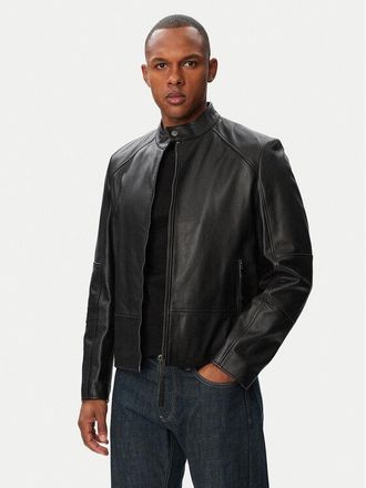 HUGO BOSS Lederjacke Likos 50564039 Schwarz Slim Fit