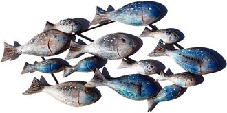 Seestern Sportswear SEESTERN Fischschwarm Metall/Holz Wand Deko Verzierung Hänge Wand Dekoration 60cm /2002