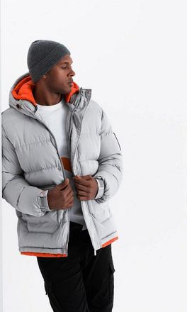 Ombre Winterjacke Sportliche, warme Herrenjacke mit doppelter Kapuze