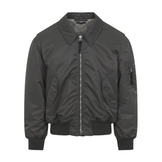 Tom Ford Homme, Vestes, Vert, Taille: L Satin Nylon Flight Bomber