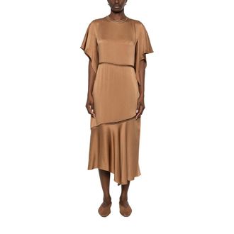 Fabiana Filippi Femme, Robes, Brun, Taille: 42 FR Midi Dress