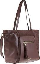 Pierre Cardin Sac à main pour femme en cuir véritable Made in Italy 48 x 30 x 16 cm 55106, Chocolat, Taille unique