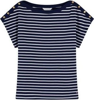 Tommy Hilfiger T-shirt &agrave; manches tombantes &agrave; boutons d&eacute;coratifs en coton