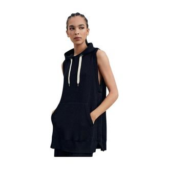 Brunello Cucinelli Femme, Sweatshirts et sweats &agrave; capuche, Noir, Taille: 36 FR Pull Sans Manches en Coton