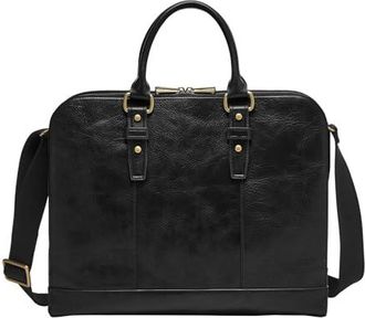 Fossil Sac pour hommes Dillon, Eco cuir/Eco cuir, sangle en polyester Trim Messenger noir 40.7 cm L x 8.9 cm P x 34.3 cm H MBG9563001