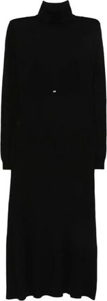 Elisabetta Franchi Femme, Robes, Noir, Taille: 40 FR Wool Blend Turtleneck Dress