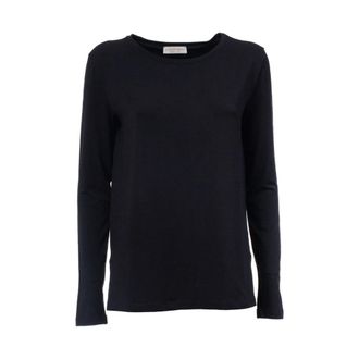 Le Tricot Perugia Bequemes Langarm-T-Shirt - - Knitwear - Damen - Blau - S
