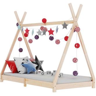 vidaXL Cadre de lit denfant Bois de pin massif 70x140 cm Vidaxl