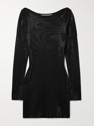 Alexander Wang Minikleid Aus Jersey Mit Kristallen - Schwarz