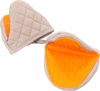 SOLUSTRE Silikon Ofenhandschuhe Hitzebest&auml;ndig F&uuml;r K&uuml;che Und Grill Topflappenhandschuhe Hohe Temperaturbest&auml;ndigkeit Mikrowellengeeignet 2 St&uuml;ck (orange