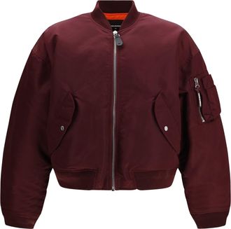 Dsquared2 Mens Nylon Bomber Jacket Bordeaux Padded & Down