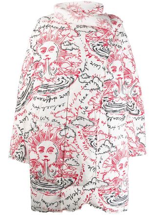 Stella McCartney manteau We Are The Weather - Blanc