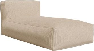 Vente-Unique Méridienne en velours côtelé beige NOUMARA