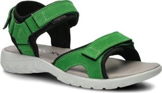 Nagaba Sandales Féminin - en cuir confortables dété fermeture autoagrippante réglables - Incrustations - Sandales légères, plates, en cuir véritable, Modèle 