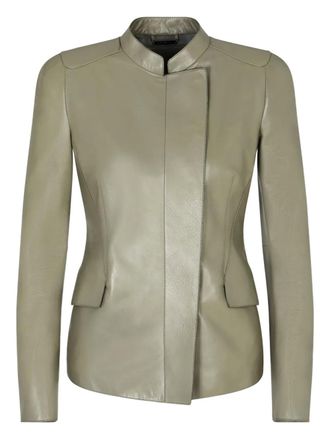 Giorgio Armani manteau en cuir - Tons neutres